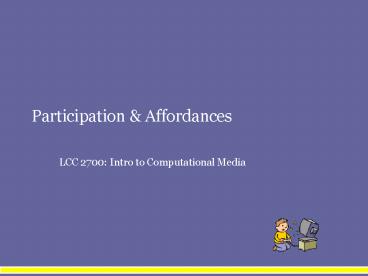 Participation presentation | free to view