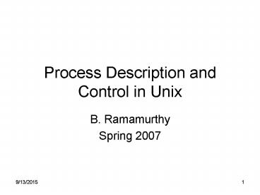 PPT – Process Description and Control in Unix PowerPoint presentation ...