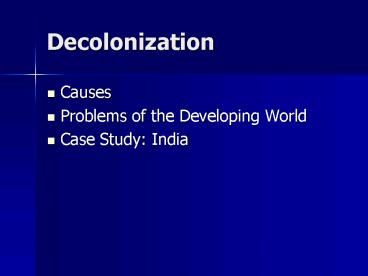 Decolonization presentation | free to view