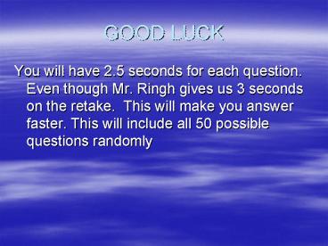 GOOD LUCK presentation | free to view