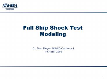Full Ship Shock Test Modeling presentation | free to view