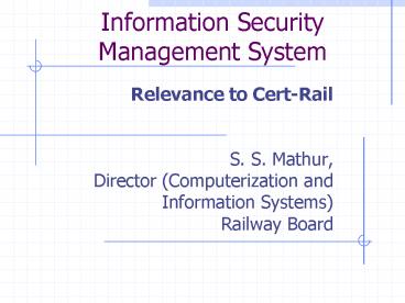 Information Security Management System presentation | free to view