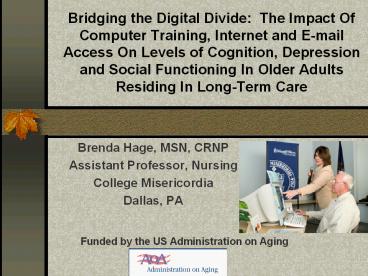 Bridging the Digital Divide: The Impact Of Computer Training, Internet ...