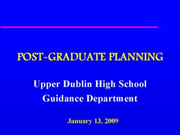 POSTGRADUATE PLANNING presentation | free to view