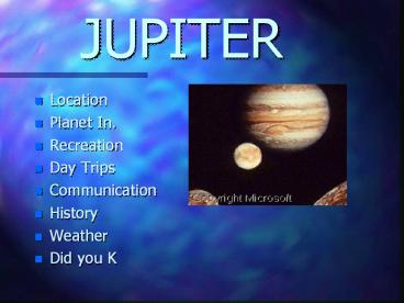 JUPITER presentation | free to view