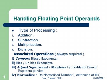 Handling Floating Point Operands presentation | free to view