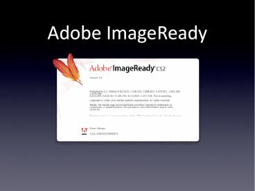 Adobe ImageReady presentation | free to view