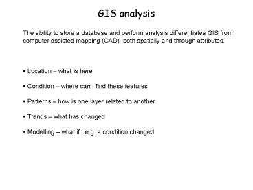 PPT – GIS analysis PowerPoint presentation | free to view - id: 203585 ...