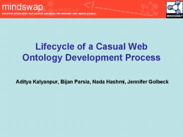 PPT – Lifecycle of a Casual Web Ontology Development Process PowerPoint ...