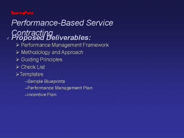 PPT – PerformanceBased Service Contracting PowerPoint presentation ...