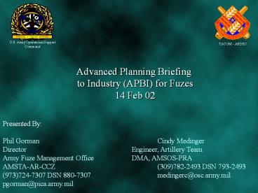 U.S. Army Operational Support Command presentation | free to view