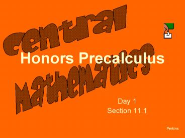 Honors Precalculus presentation | free to view