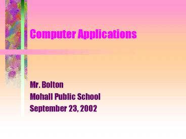 PPT – Computer Applications PowerPoint presentation | free to view - id ...