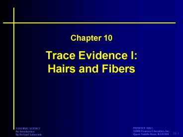 Trace Evidence l: Hairs and Fibers presentation | free to view