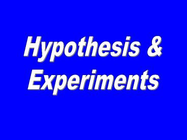 Hypothesis presentation | free to download