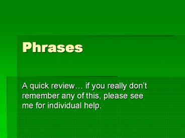 Phrases presentation | free to view