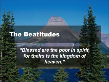 The Beatitudes presentation | free to view