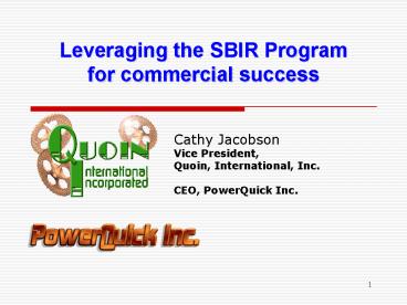 Cathy Jacobson presentation | free to view