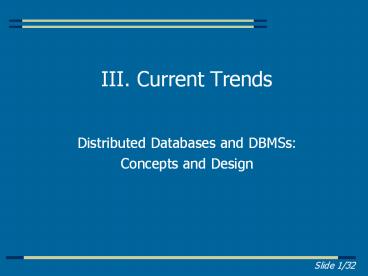 PPT – III. Current Trends PowerPoint presentation | free to view - id ...