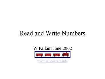 PPT – Read and Write Numbers PowerPoint presentation | free to view ...