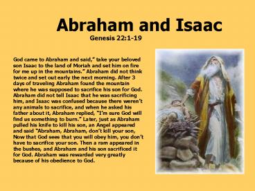Abraham and Isaac presentation | free to view