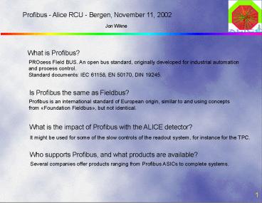 What is Profibus presentation | free to view