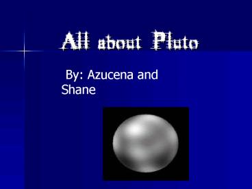 All about Pluto presentation | free to download