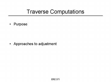 PPT – Traverse Computations PowerPoint presentation | free to view - id ...