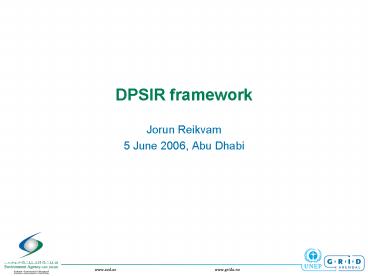 DPSIR framework presentation | free to view