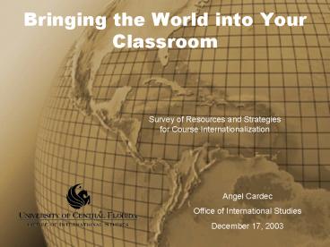 Bringing the World into Your Classroom presentation | free to view
