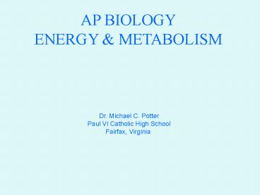 AP BIOLOGY presentation | free to view