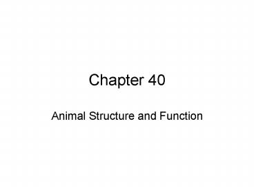 Animal Structure and Function presentation | free to view