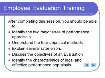 Employee Evaluation Training presentation | free to view