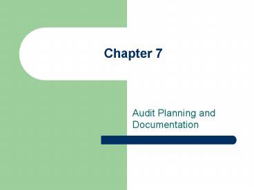 Audit Planning and Documentation presentation | free to view