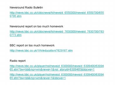 Newsround Radio Bulletin presentation | free to view