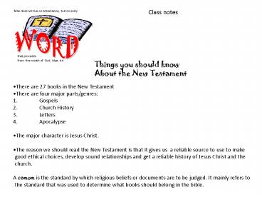 PPT – There are 27 books in the New Testament PowerPoint presentation ...