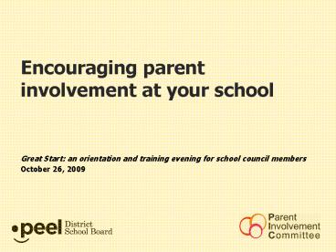 Encouraging parent involvement at your school presentation | free to view
