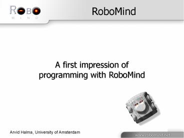 RoboMind presentation | free to download