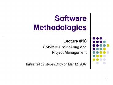 PPT – Software Methodologies PowerPoint presentation | free to view ...
