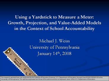 Using a Yardstick to Measure a Meter: Growth, Projection, and Value ...