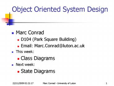 PPT – Object Oriented System Design PowerPoint presentation | free to ...