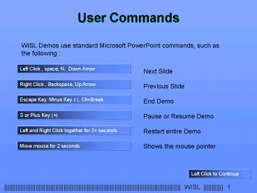 User Commands presentation | free to download