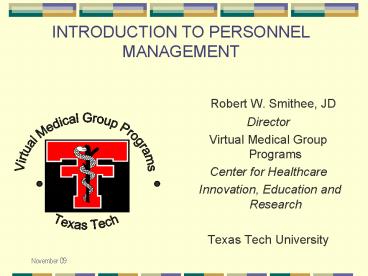 INTRODUCTION TO PERSONNEL MANAGEMENT presentation | free to view