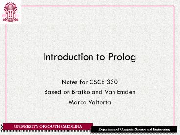 Introduction to Prolog presentation | free to download