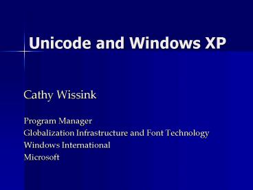 Unicode and Windows XP presentation | free to view