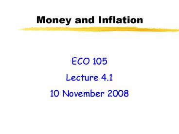 PPT – Money and Inflation PowerPoint presentation | free to view - id ...