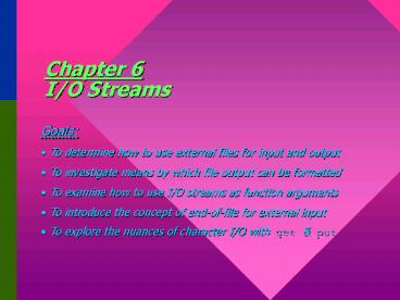 Chapter 6 IO Streams presentation | free to download