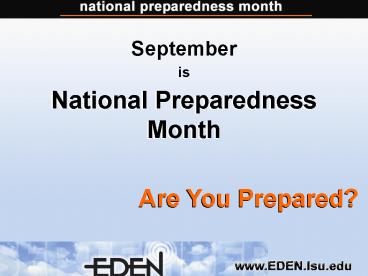 National Preparedness Month Power Point Presentation presentation ...