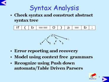 PPT – Check syntax and construct abstract syntax tree PowerPoint ...