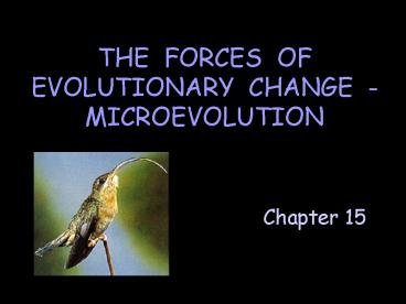 THE FORCES OF EVOLUTIONARY CHANGE MICROEVOLUTION presentation | free to ...